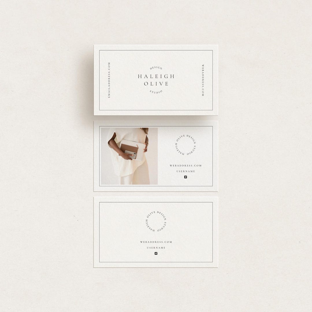 Minimalist Business Card Canva Template: Modern Contact Card (digital ...