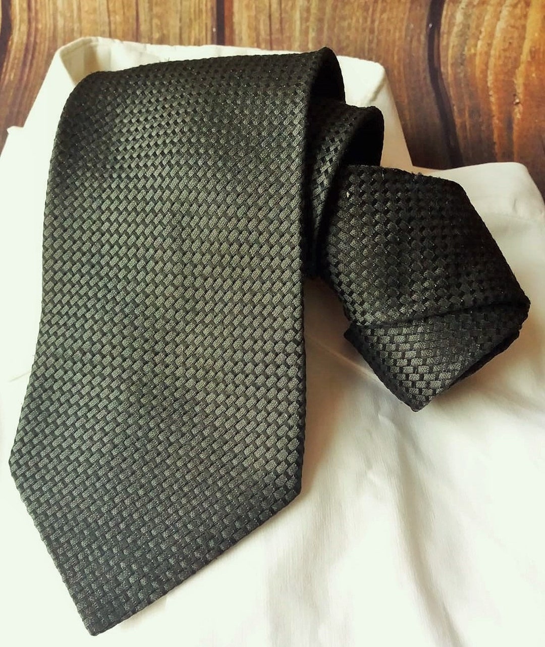 Vintage Batistini Black Necktie,retro Woven Texture - Etsy