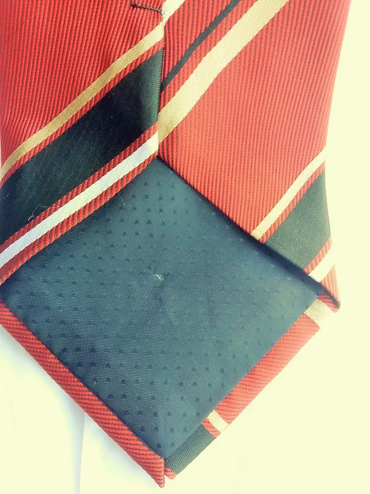Corbata vintage de poliéster a rayas, roja, negra y blanca. Corbatas ...
