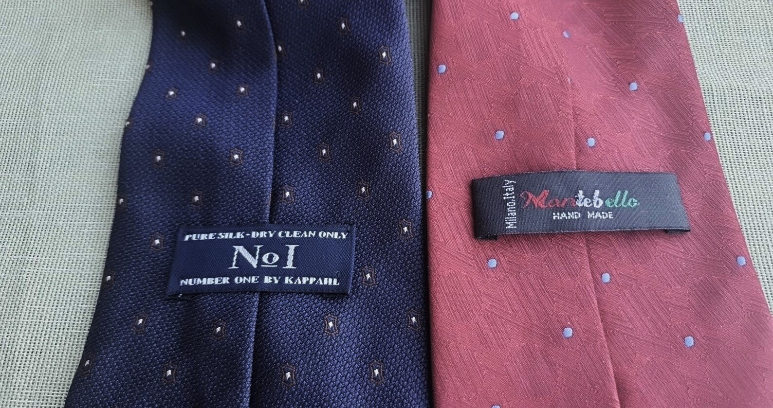 Set of 2 Vintage Neckties, Dark Blue and Dark Red Neckties Tie ...
