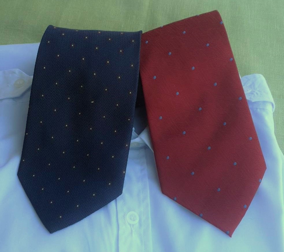Set of 2 Vintage Neckties, Dark Blue and Dark Red Neckties Tie ...