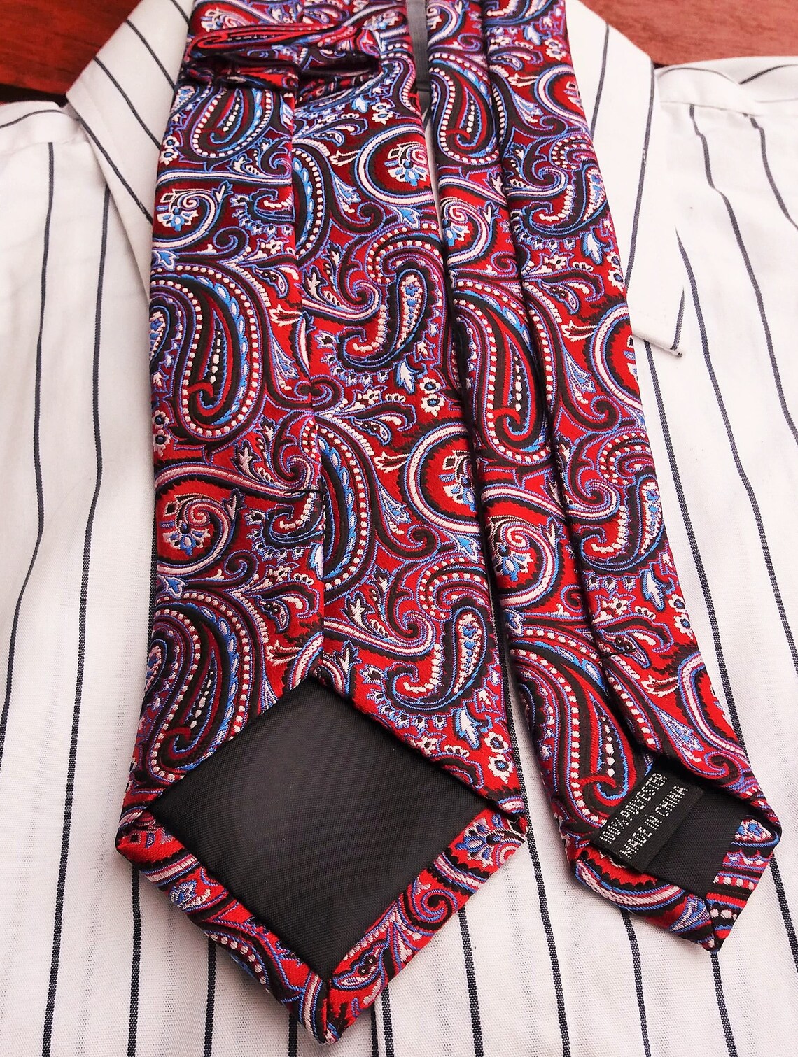 Red Pattern Necktie, Vintage Tie Accessories Mens Necktie, FREE ...