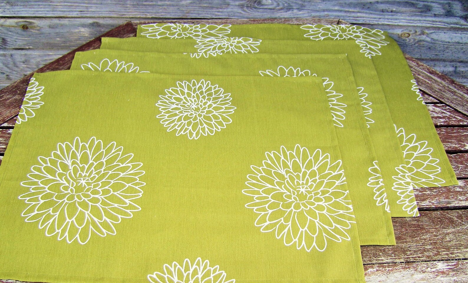 Green Placemat Table Decor Placemats Handmade Dining - Etsy