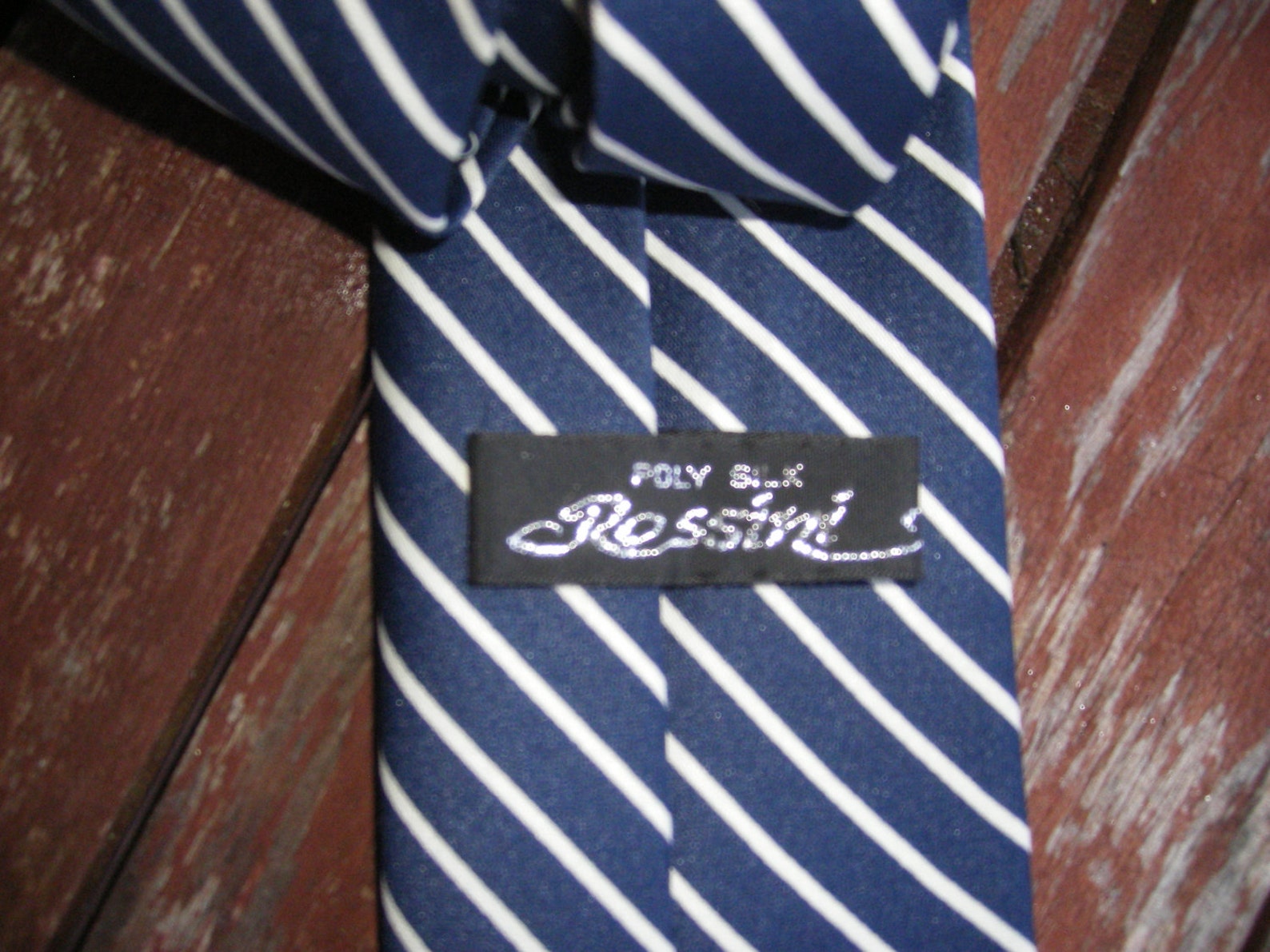 Dark Blue and White Diagonal Striped Tie, Vintage Neckties, Ties ...