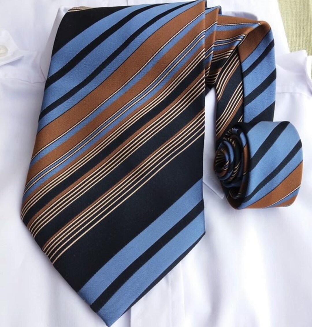 Vintage Diagonal Striped Mens Tie, Neckties, Polyester Blend,ties - Etsy