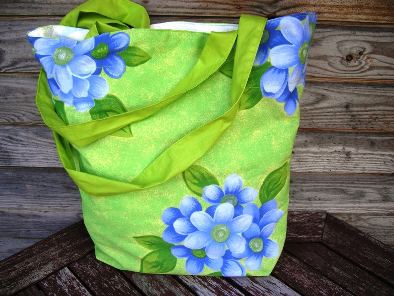 Bright green Floral Tote Bag Boho chic Hippie bag Chic bag | Etsy