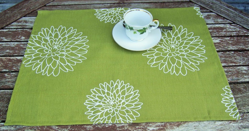 Green Placemat Table Decor Placemats Handmade Dining - Etsy