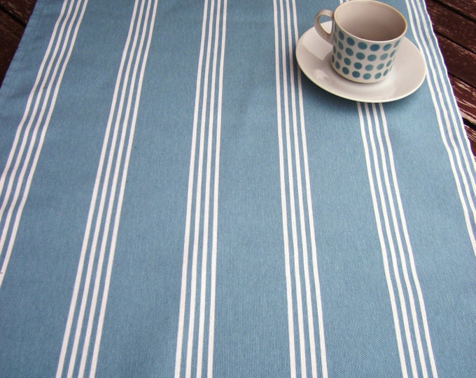 Light Blue Striped Table Runner Centerpiece, Linen Home Decor Table ...