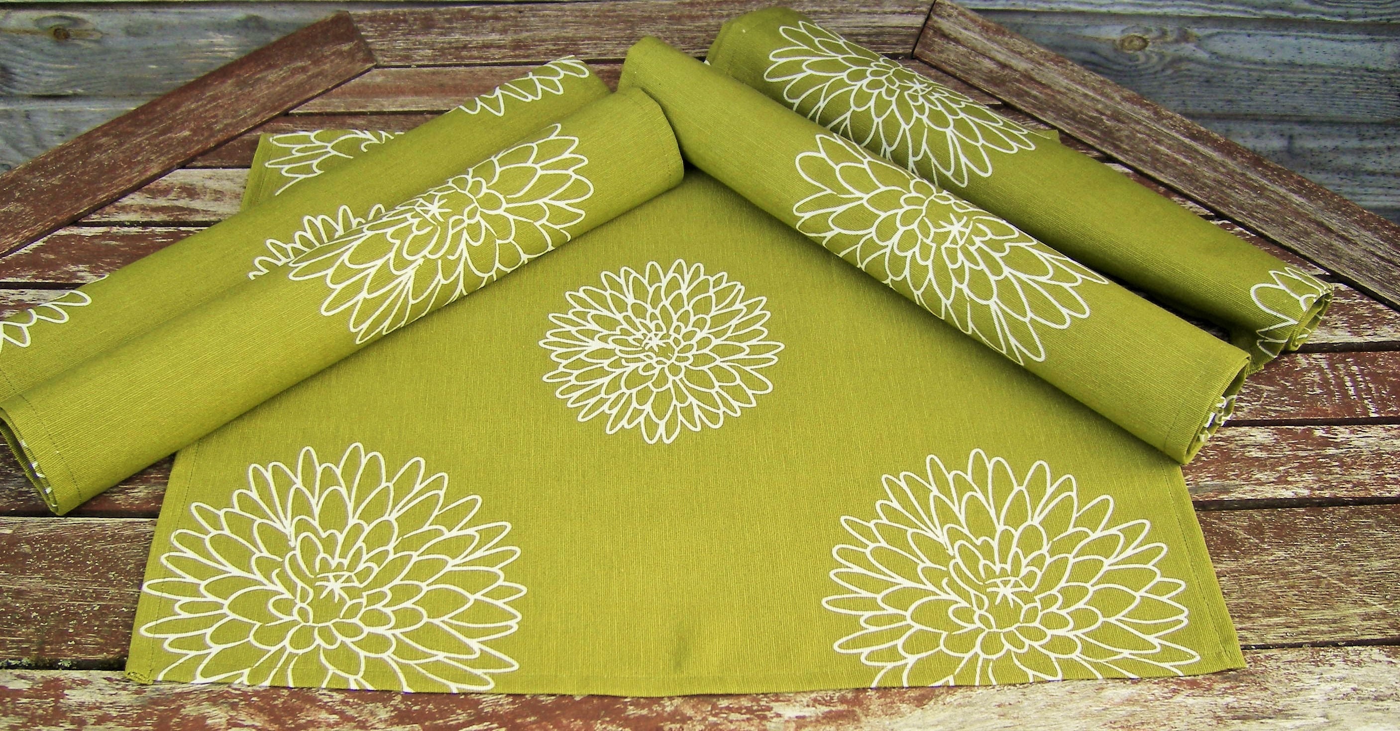 Green Placemat Table Decor Placemats Handmade Dining - Etsy