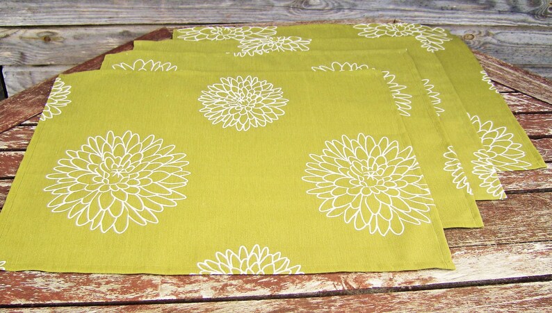 Green Placemat Table Decor Placemats Handmade Dining - Etsy
