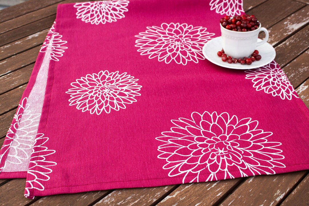 Dark Red Table Runner Tablecloth Table Toppe Table Decor - Etsy