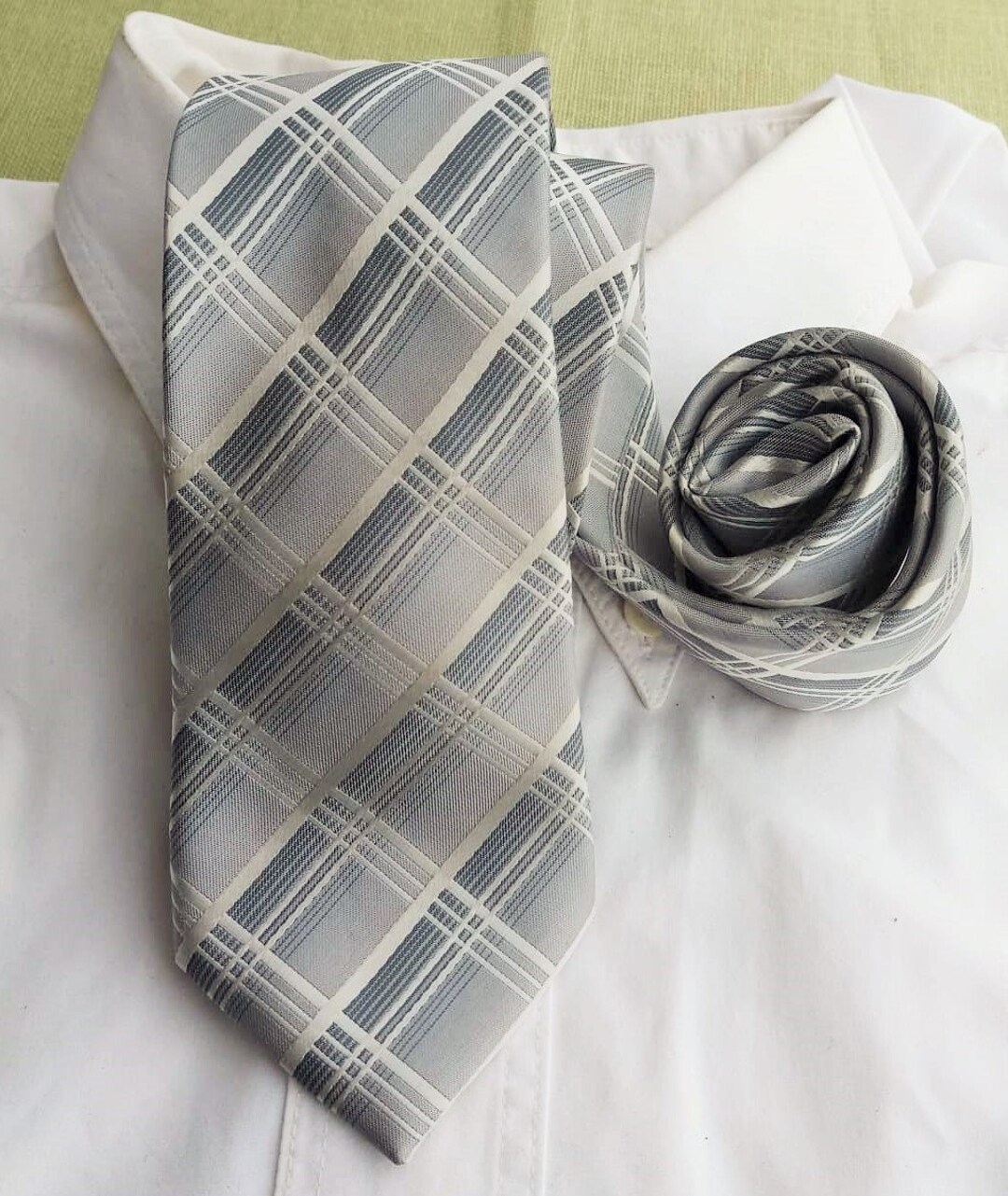 Vintage Mens Neckties, Silver Retro Tie, Men Necktie, Mens Vintage ...
