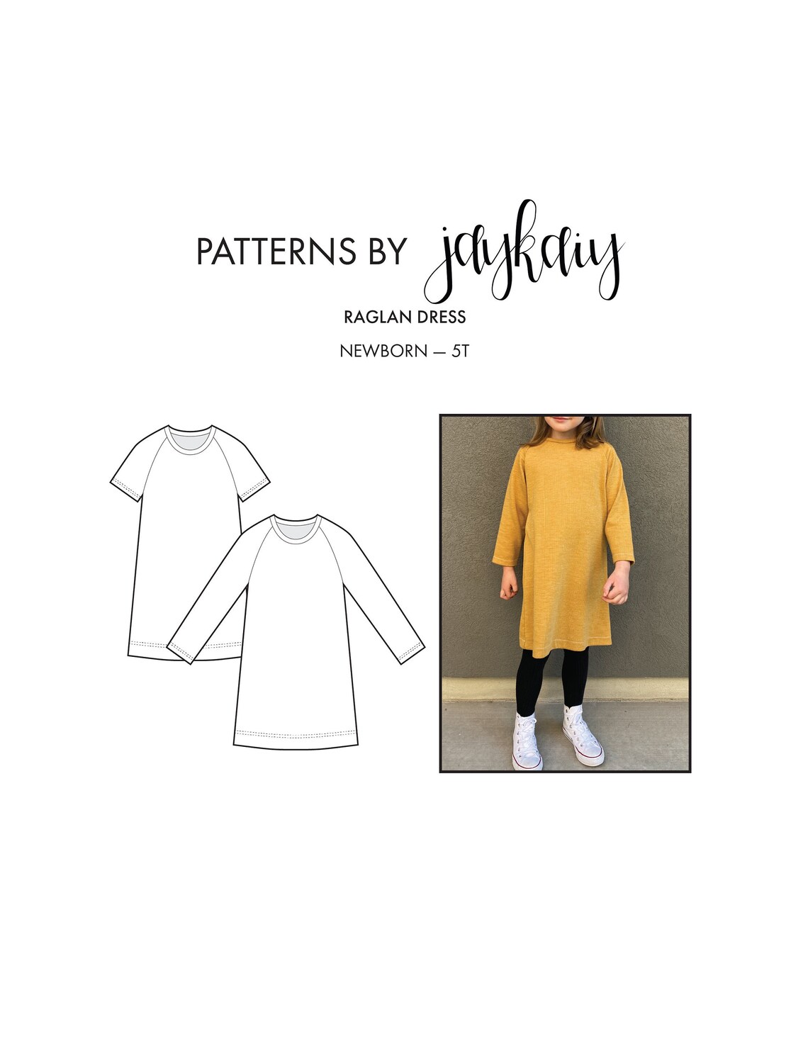 Kids Raglan Dress Sewing Pattern With Picture Tutorial Play | Etsy