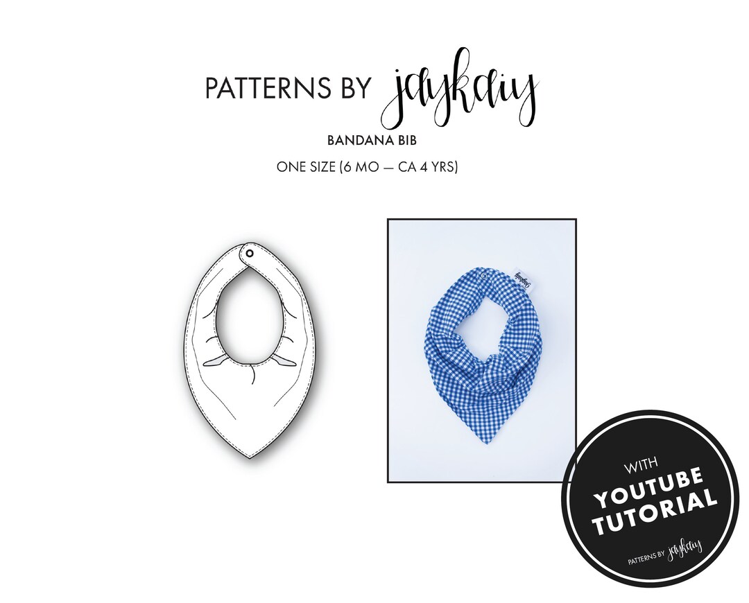Bandana Bib Sewing Pattern With Picture Tutorial Baby Bib Pattern Snap ...