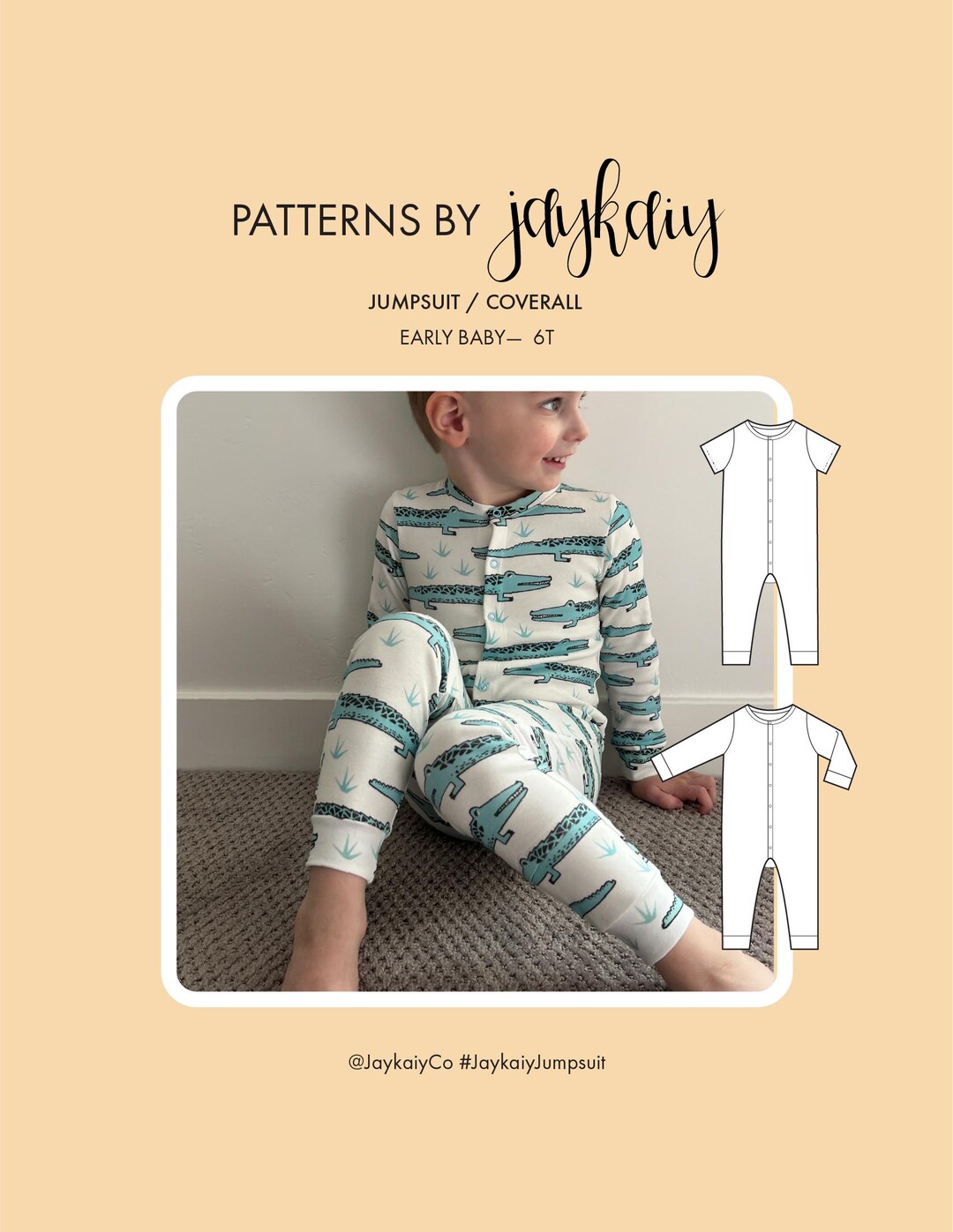 Jumpsuit Sewing Pattern With Mitten mitten up to 24M Pajama/one-piece/romper Pattern Coverall ...