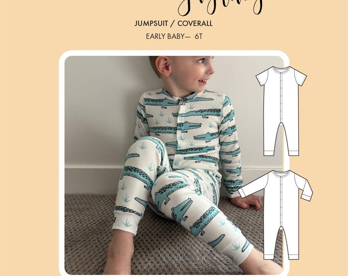 Jumpsuit Sewing Pattern With Mitten mitten up to 24M Pajama/one-piece/romper Pattern Coverall ...