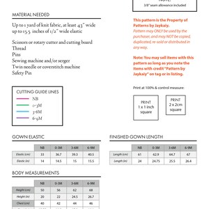 Baby Gown Sewing Pattern With Tutorial Layette Pattern Baby Grow ...