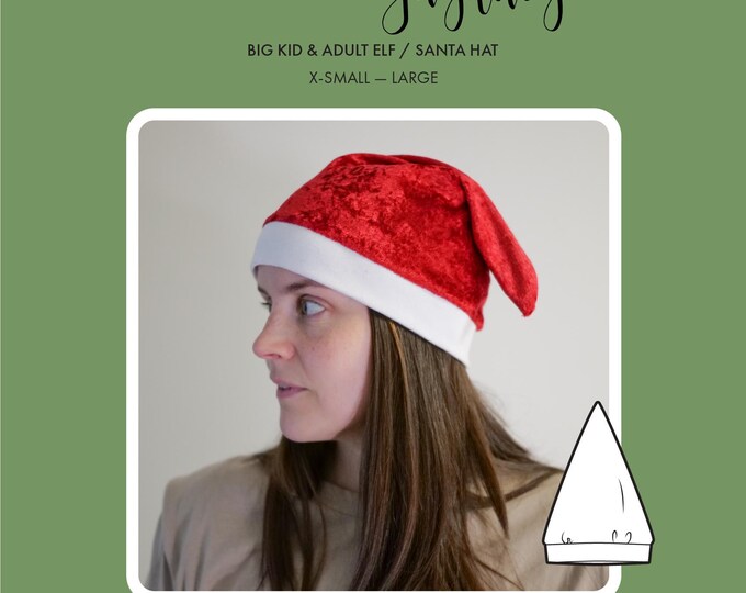 Adult & Big Kid Elf Hat Sewing Pattern - Costume Hat - Winter Hat ...