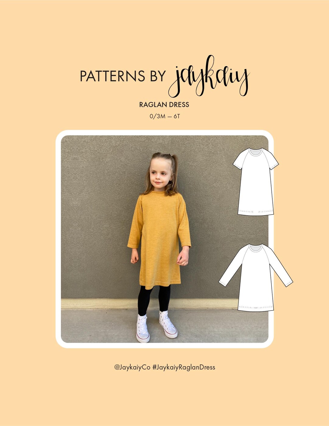 Kid's Raglan Dress Sewing Pattern - Picture + Video Tutorial - Play ...