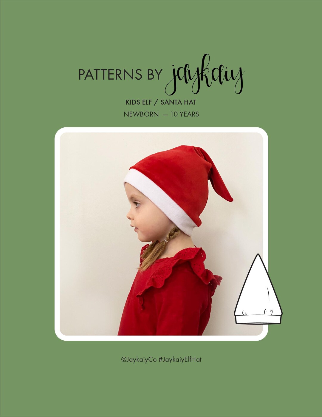 Kids Elf Hat Sewing Pattern With Picture Tutorial Costume Hat Pattern ...
