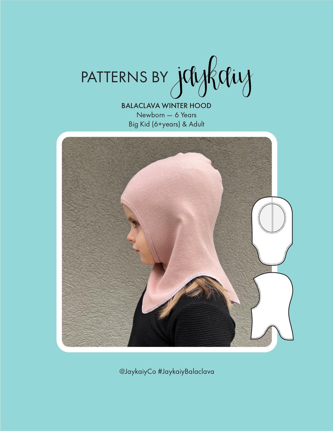 Balaclava Hood PDF Sewing Pattern Winter Hat Pattern Elephant Hood ...