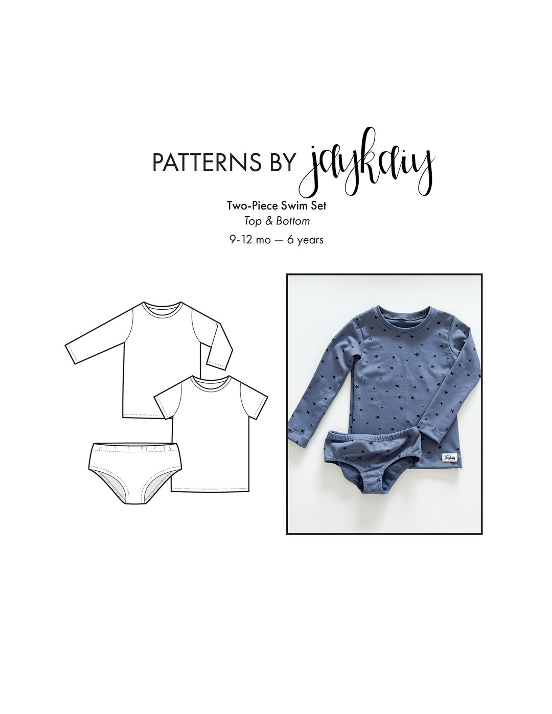 Two-piece Swim Set Sewing Pattern With Picture Tutorial Tankini Pattern ...