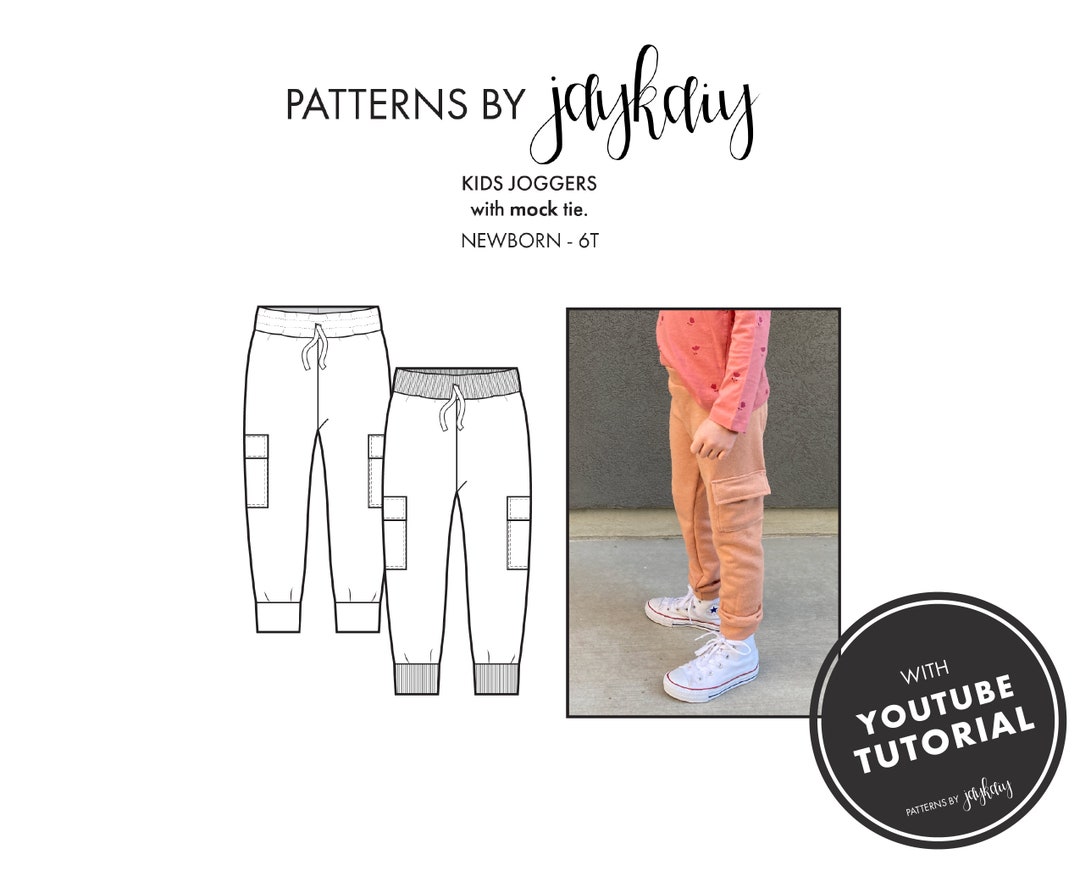 Kid's Jogger Sewing Pattern With Picture Tutorial Cargo Jogger Kid's ...