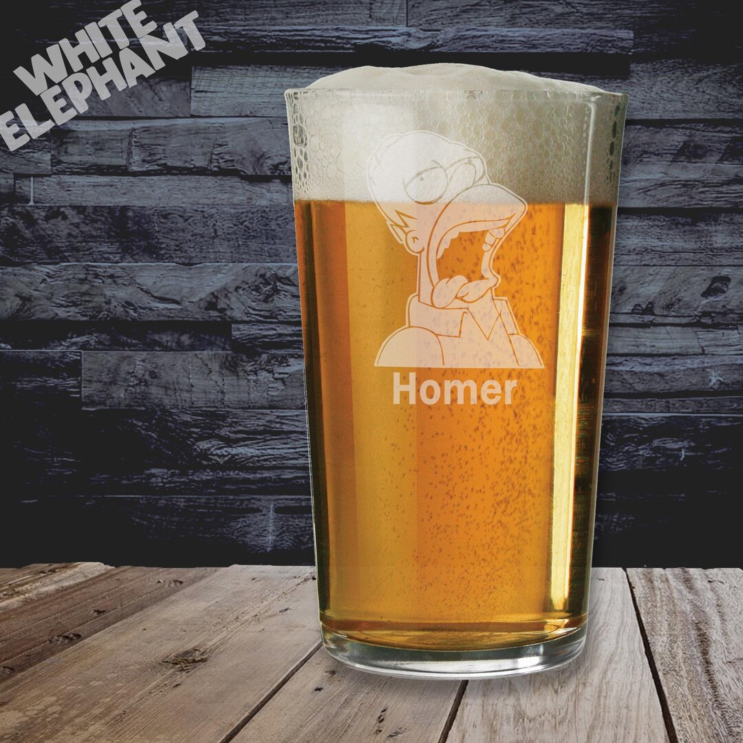 Personalised Homer Simpson Inspired Laser Etched Whiskey / High-ball ...