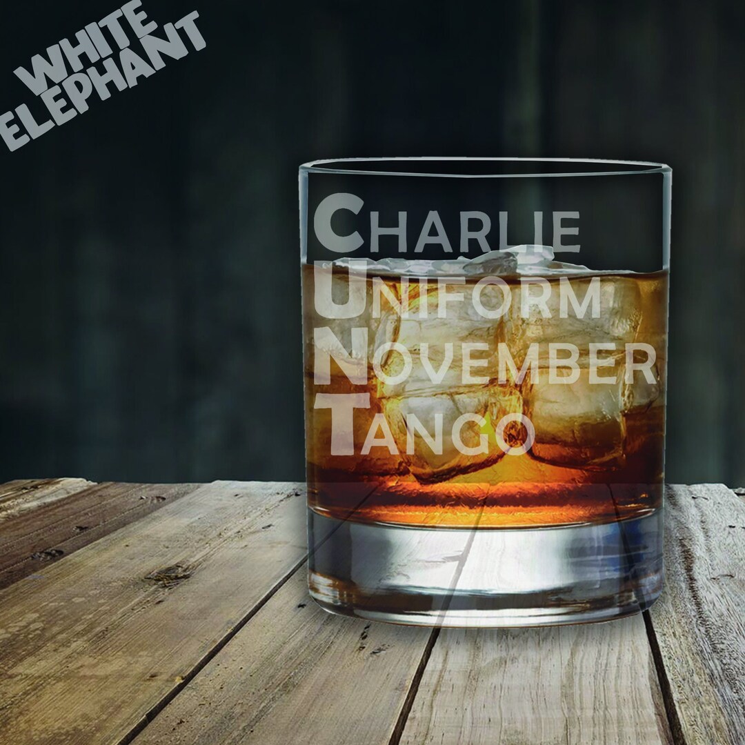 Charlie Uniform November Tango Laser Etched Whiskey / High-ball / Pint ...