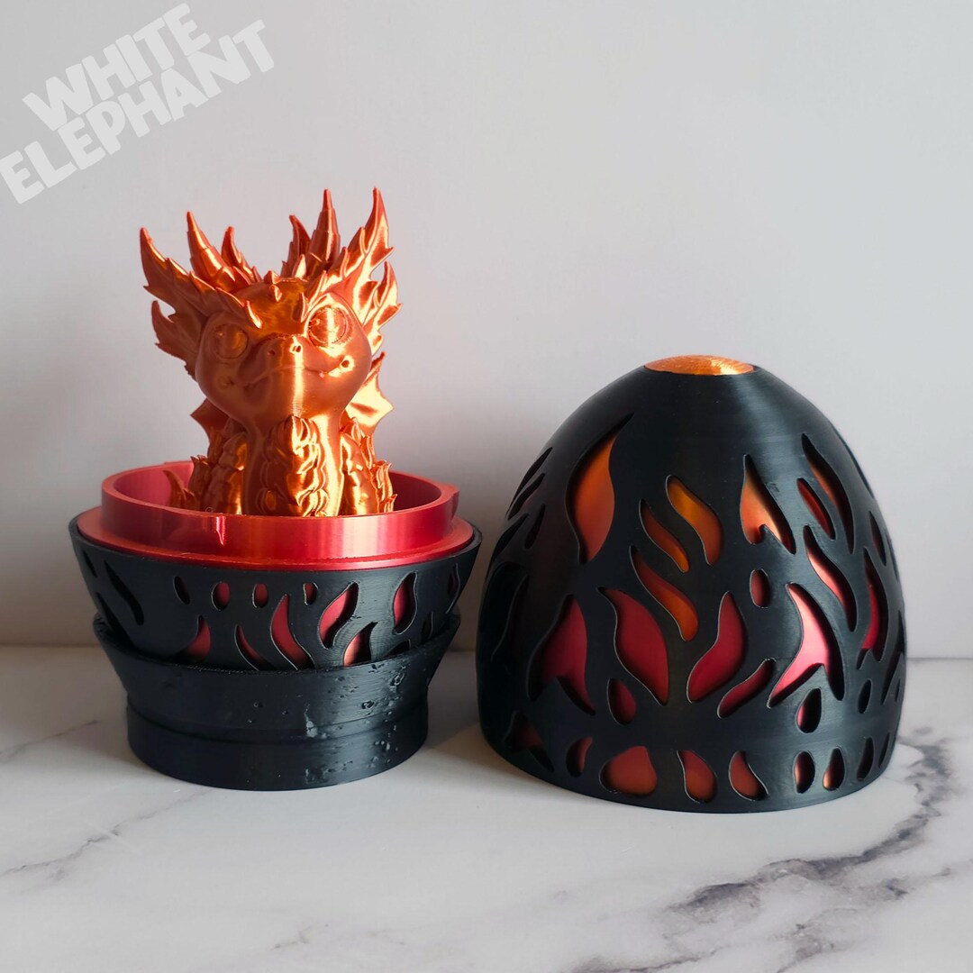 Magma Fire Dragon Figure & Egg 3D Printed Unique Christmas Gift - Etsy
