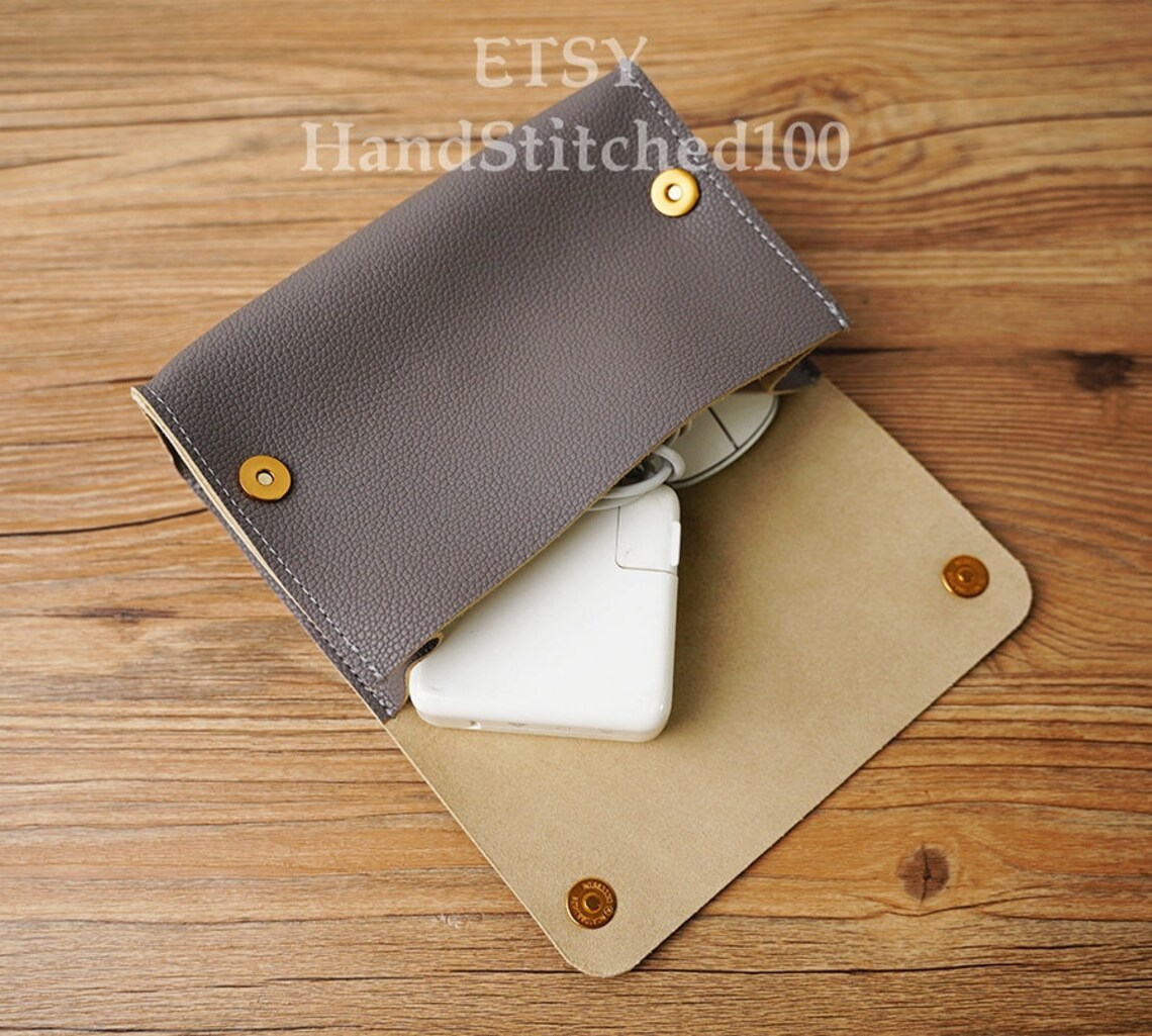 Leather Laptop Charger Sleeve Makeup Pouch Mouse Organizer Bag - Etsy