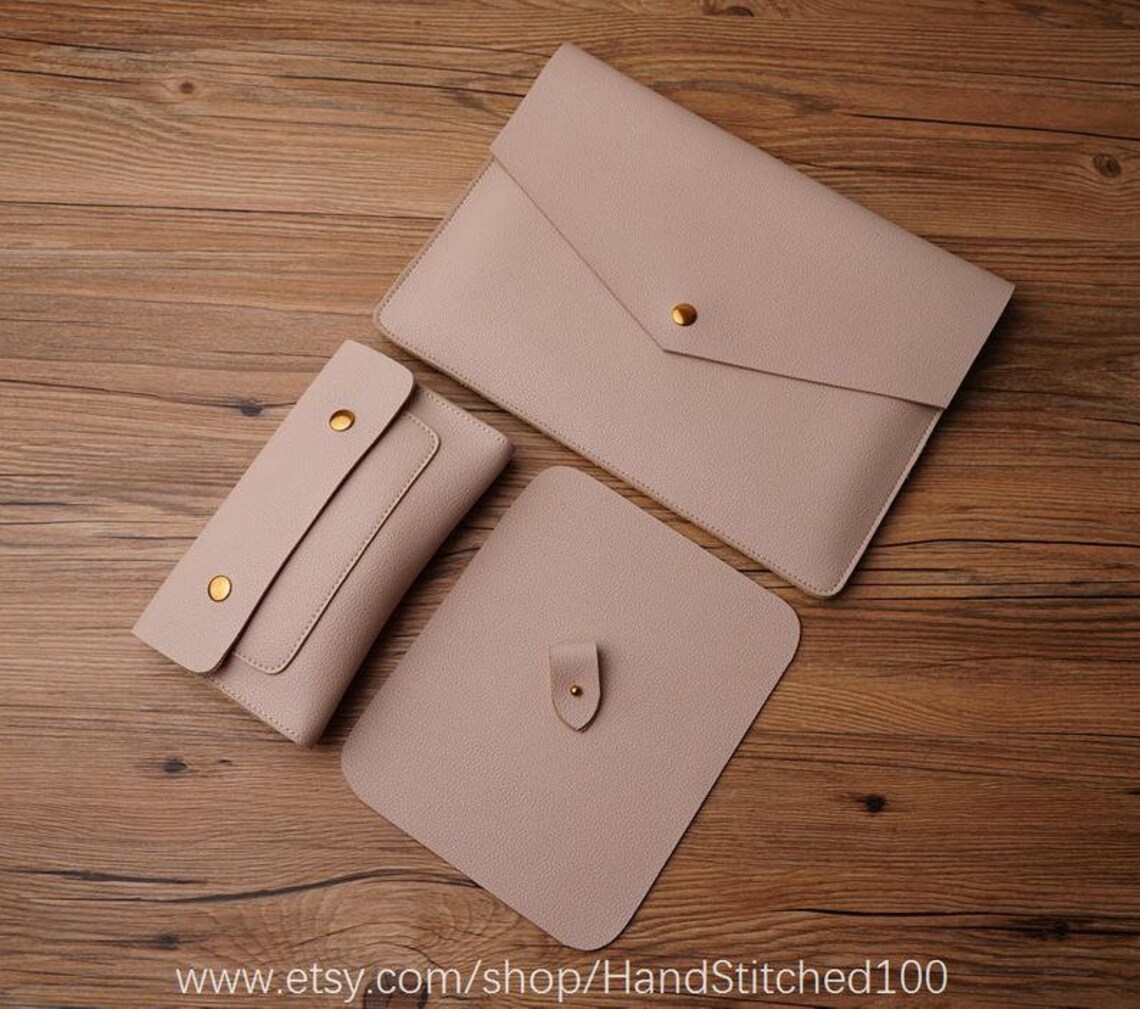 ONE SET Personalized Leather Laptop Cases Custom Leather - Etsy