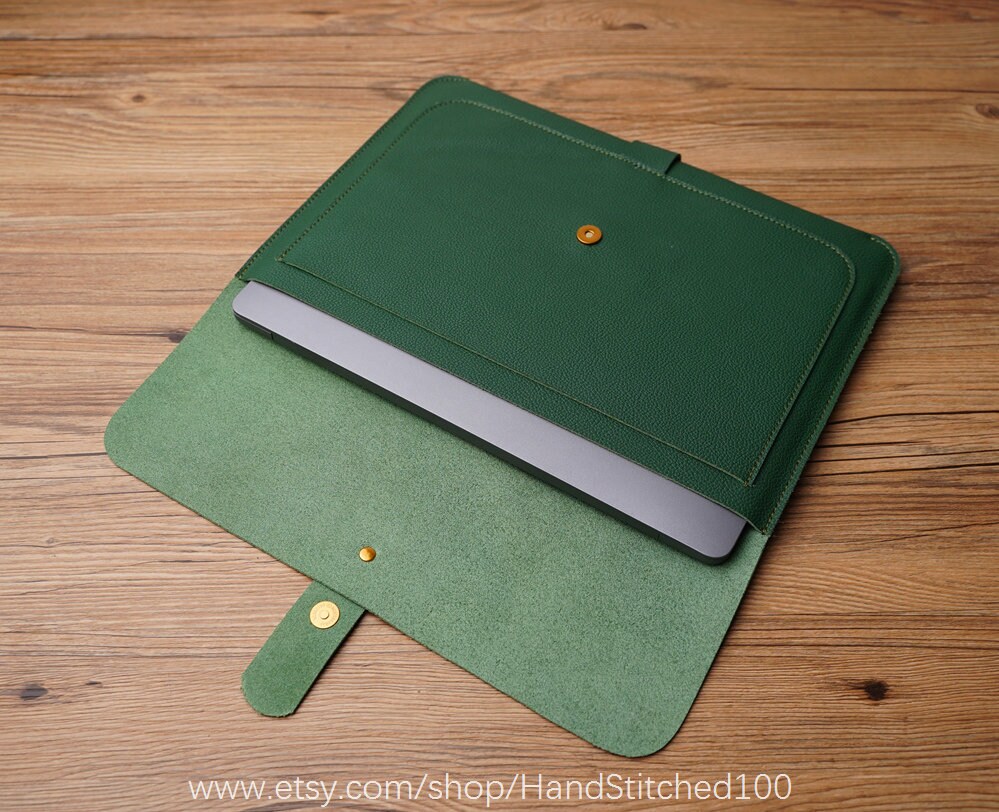 ONE SET Handmade leather macbook sleeve case for new macbook | Etsy
