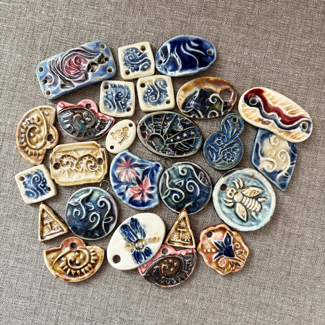 25 Imperfect Glazed Ceramic Beads: Jewelry Making Supplies - Etsy