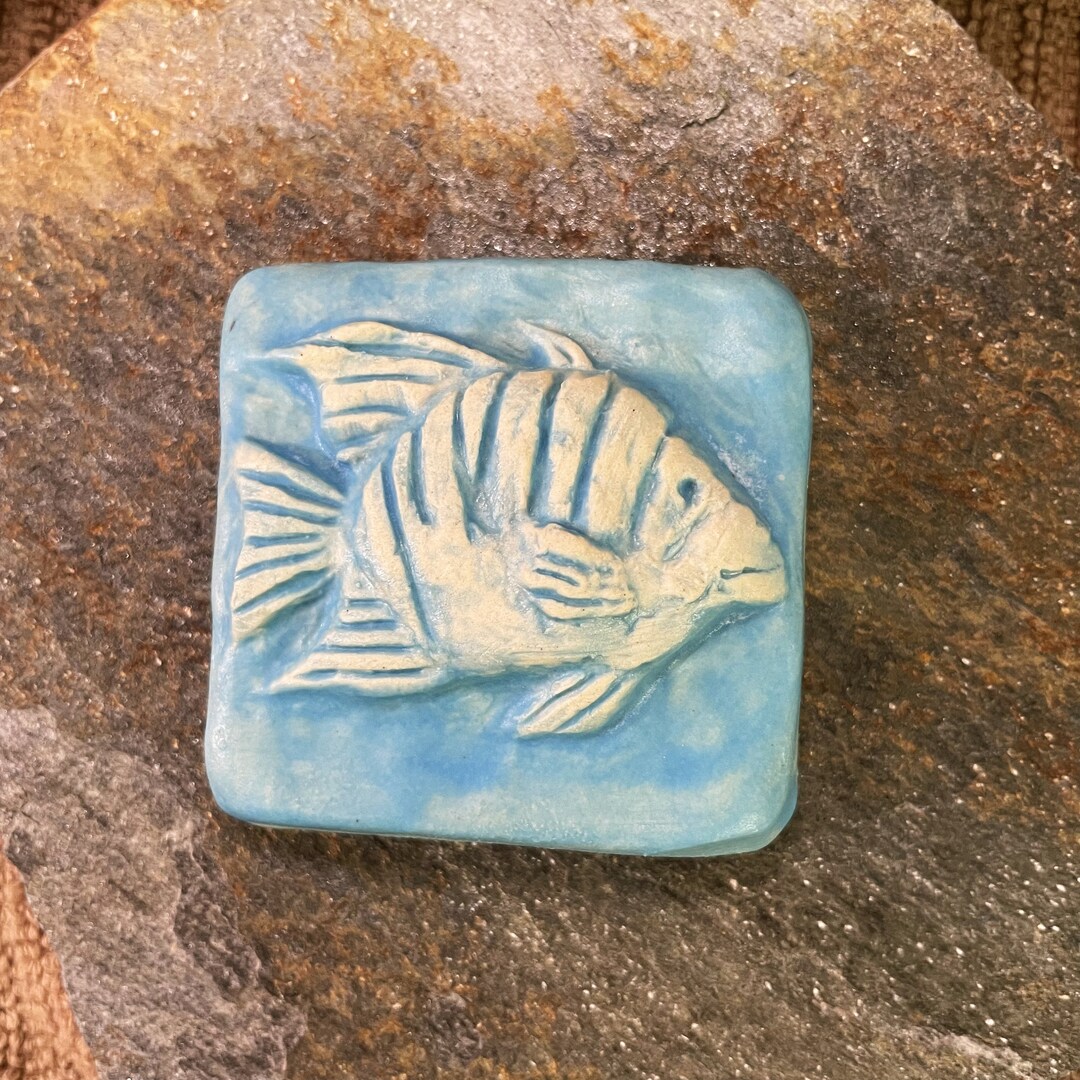 Handmade Ceramic Fish Tile: Tropical Decor (2x2) - Etsy