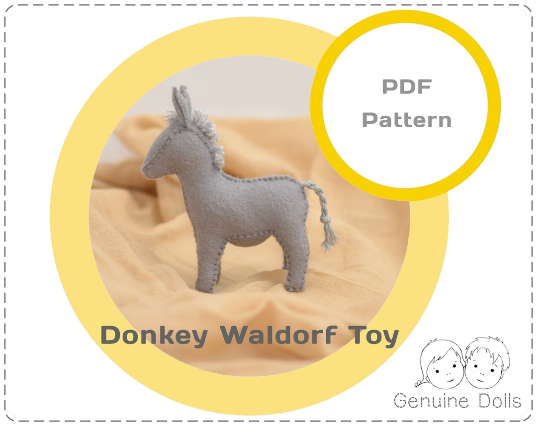 Felt Donkey Pattern, Waldorf Donkey Pattern, Felt Nativity Pattern ...