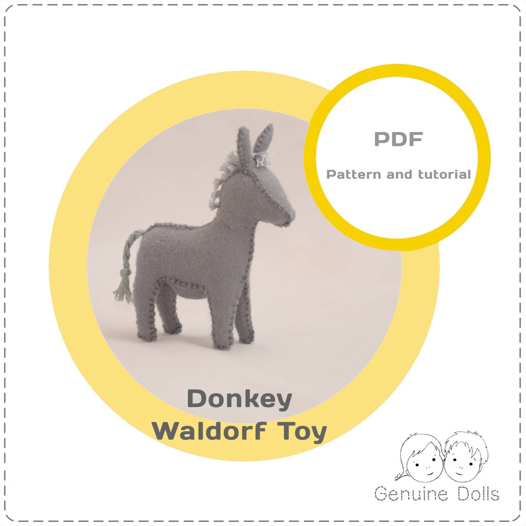 Felt Donkey Sewing Pattern: Waldorf Nativity Tutorial (PDF) - Etsy