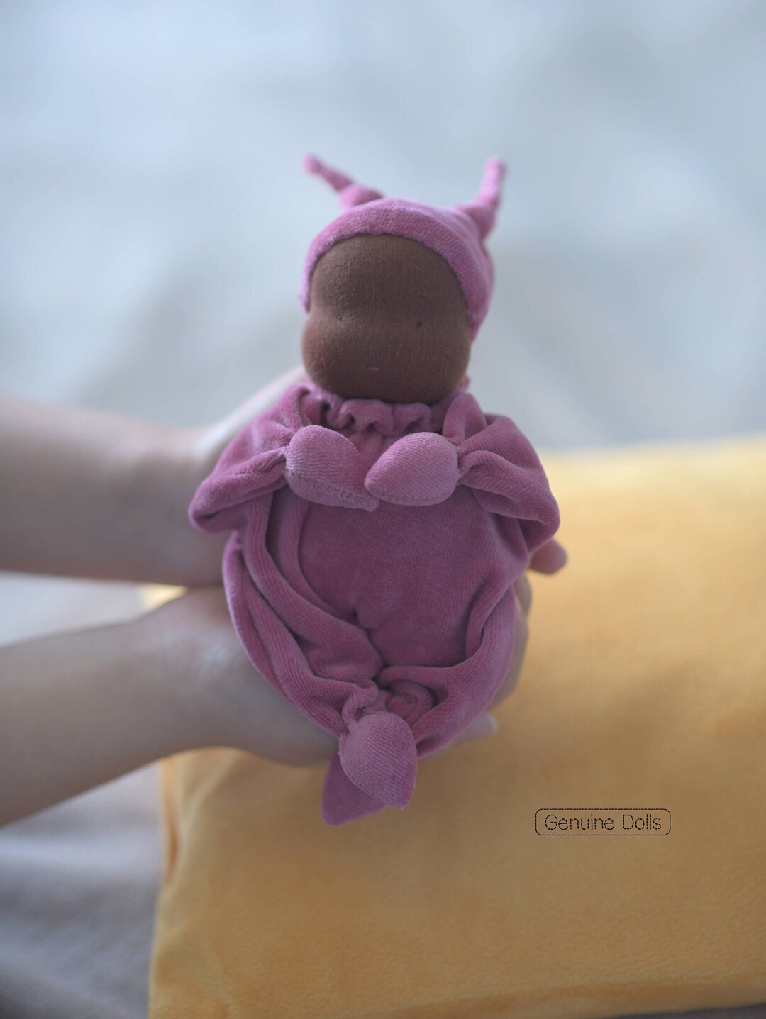 Diverse Baby Doll, 8” Soft Waldorf Doll With Brown Skin and Berry ...