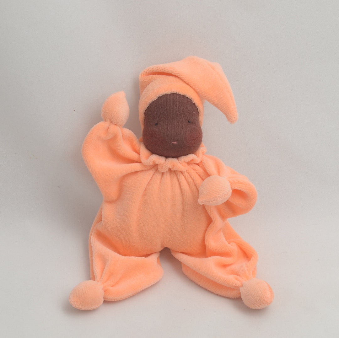Diverse Baby Doll, 8” Soft Waldorf Doll With Brown Skin, Rattle Toy ...