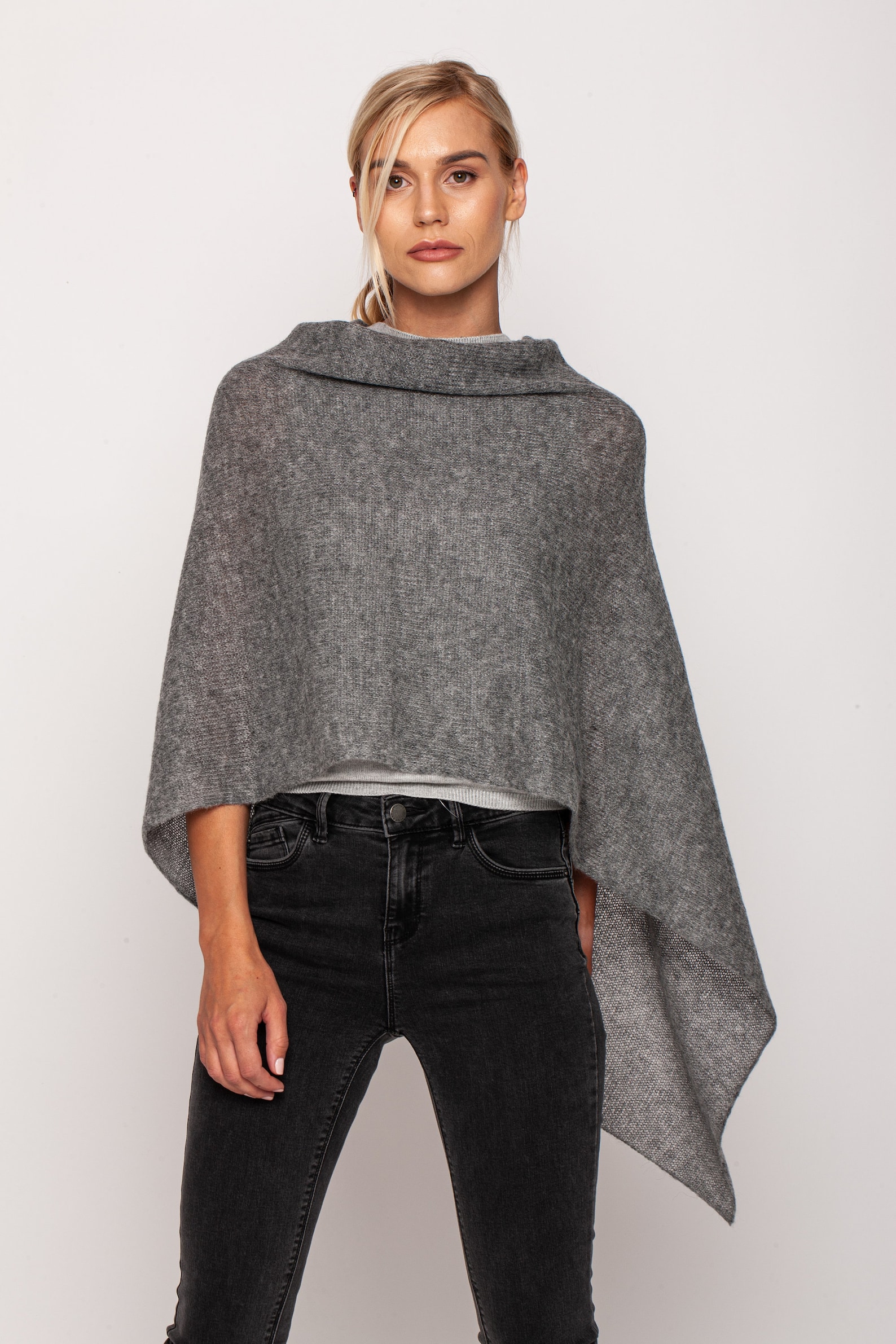 Mohair Poncho, Women Poncho, Poncho or Shawl, Knitted Poncho, Mohair ...
