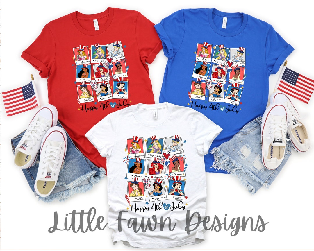 Happy 4th of July Princess Photo Collage Shirt, American Flag, Magical ...