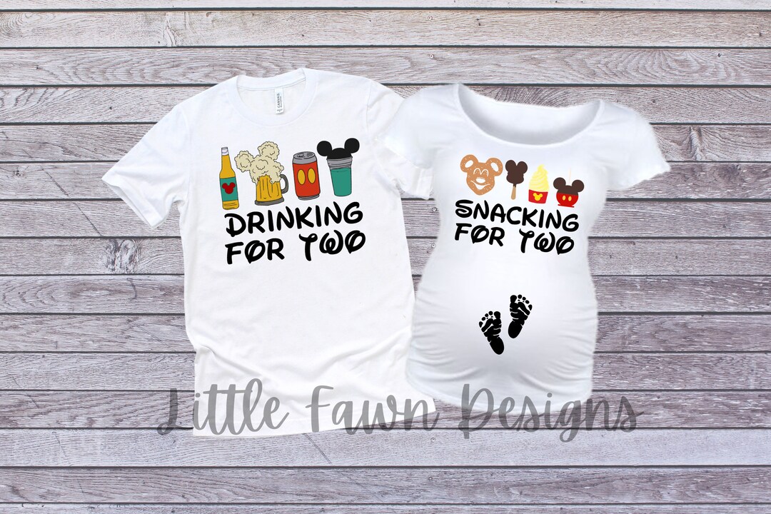 Snacking and Drinking for Two Matching Maternity Shirts, Pregnancy ...