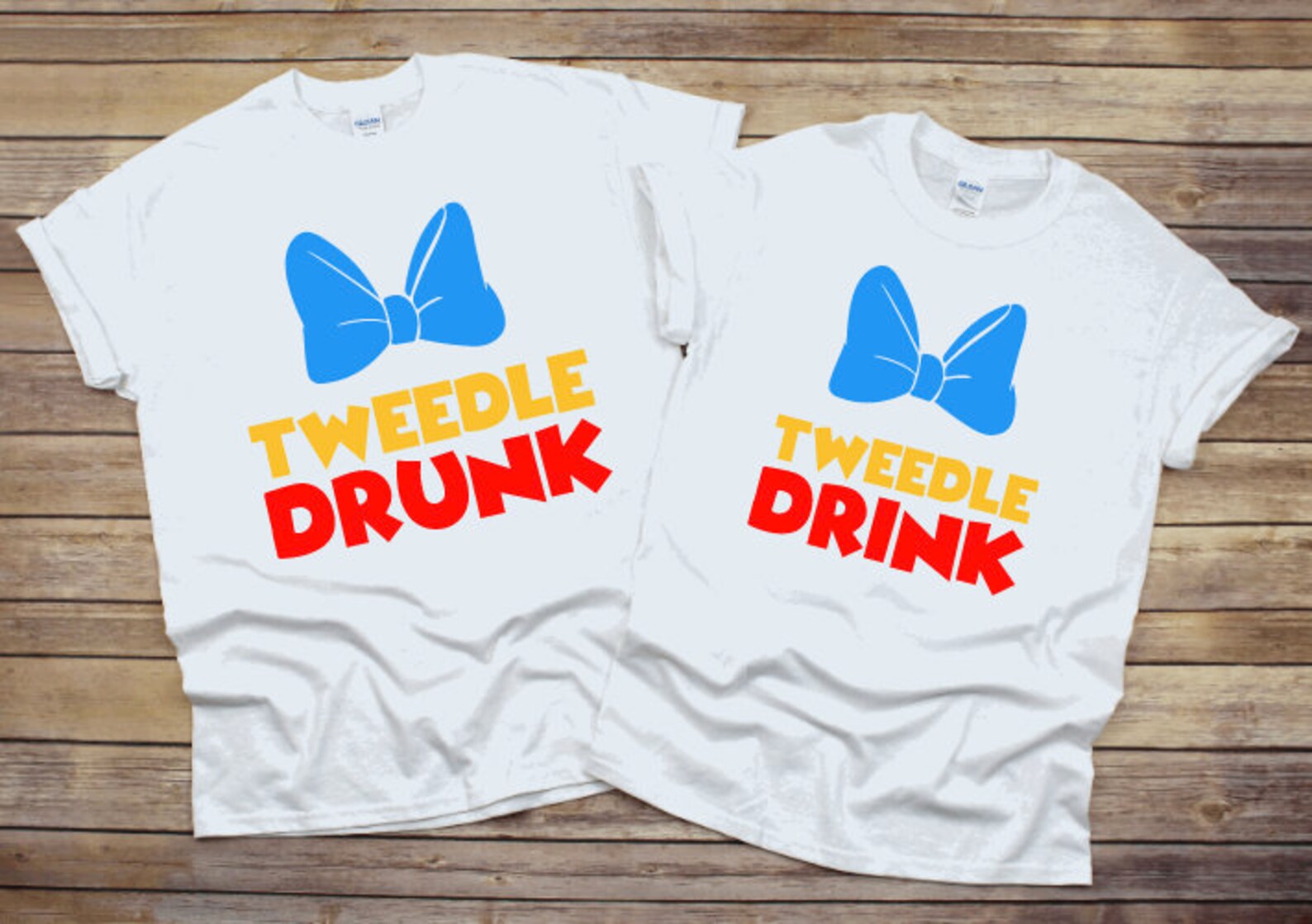 Tweedle Drunk and Tweedle Drink Couple Friends Funny Disney | Etsy