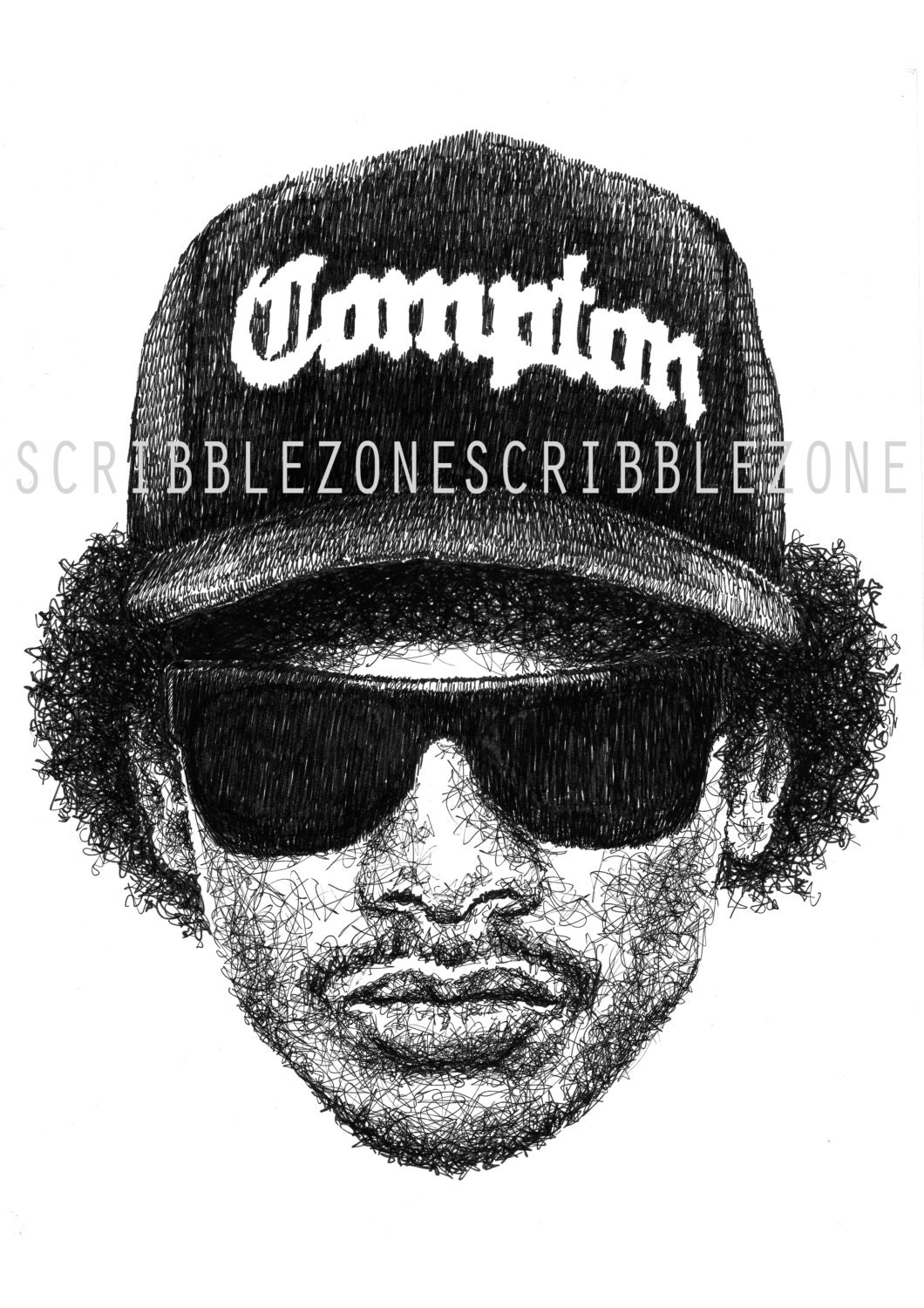 Eazy E Black And White Drawing