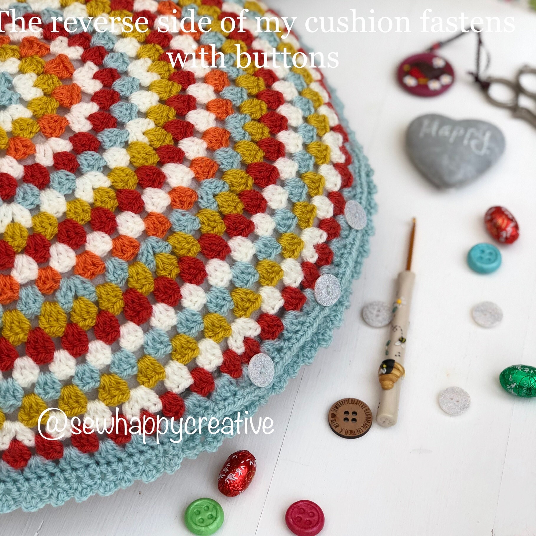 CROCHET PATTERN Round Cushion, Retro Home Decor (PDF Pattern) Digital ...