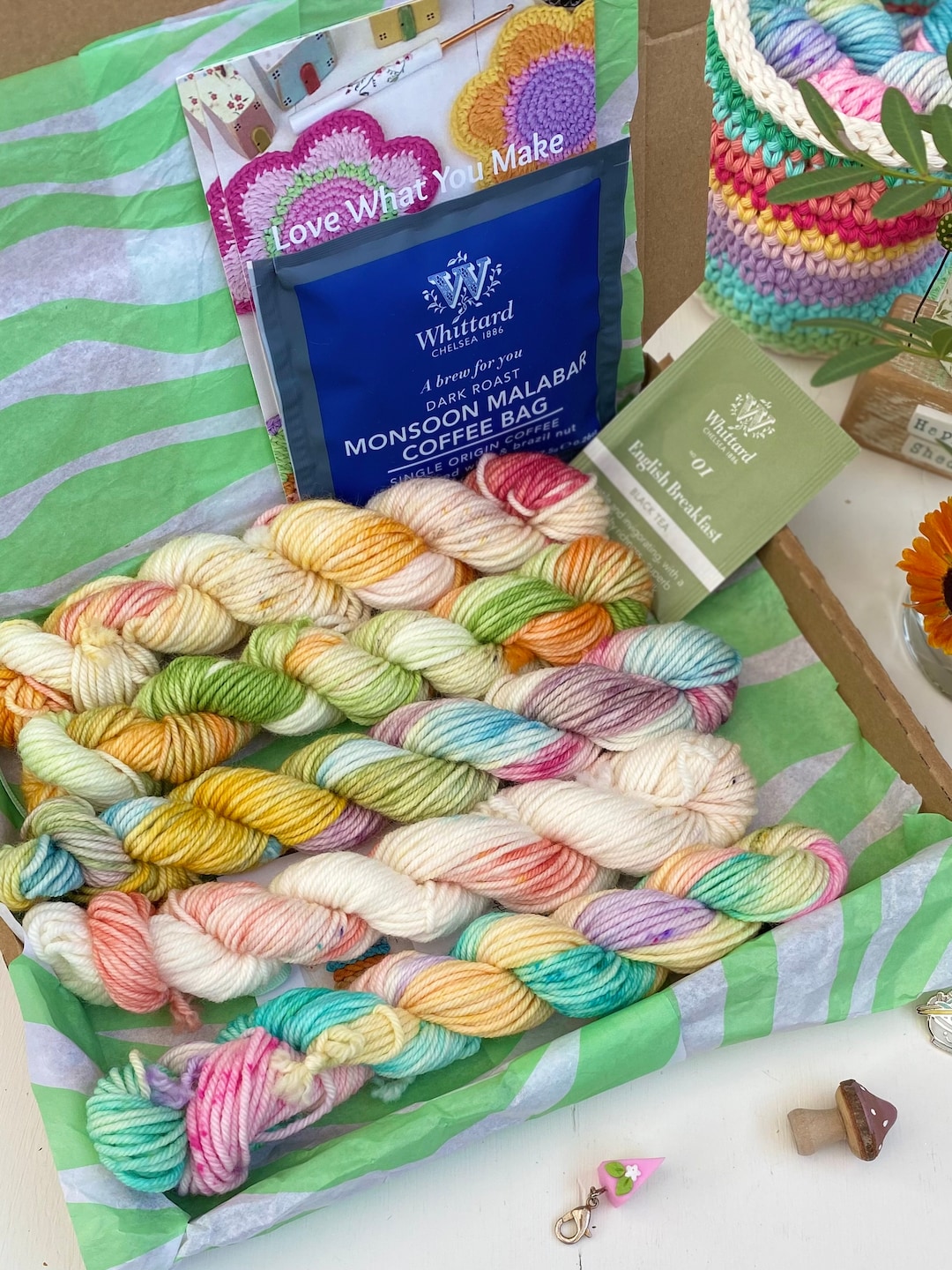 Yarn Treat Box Hand Dyed Yarn Set of 5 20gram Mini Skeins DK - Etsy UK