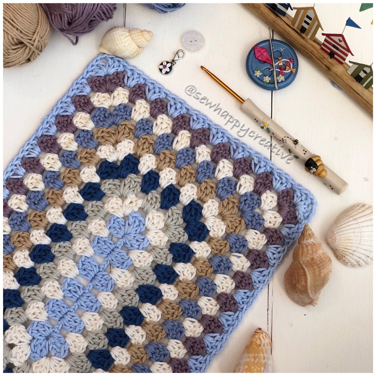 Harbour Granny Square Crochet Blanket Pattern: Afghan Throw (PDF ...