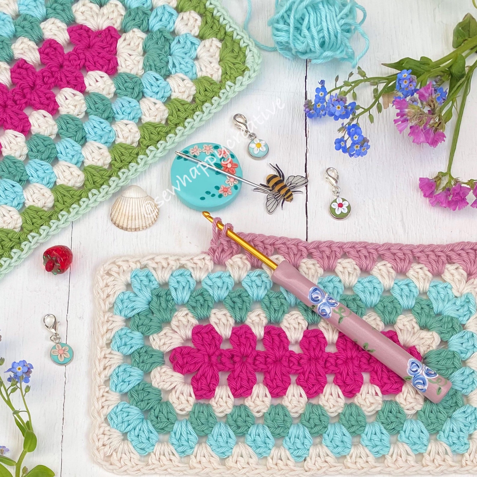 Rectangle Granny Square Crochet Pattern: Photo Tutorial (PDF Pattern ...