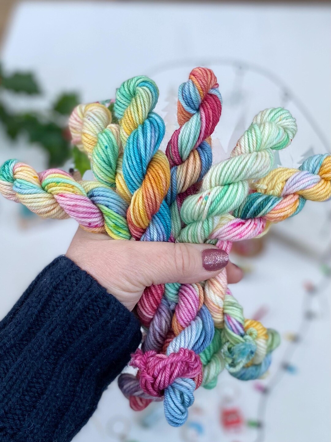 Christmas Advent Calendar Hand Dyed Yarn 10gram Set of 6 X Micro Skeins ...