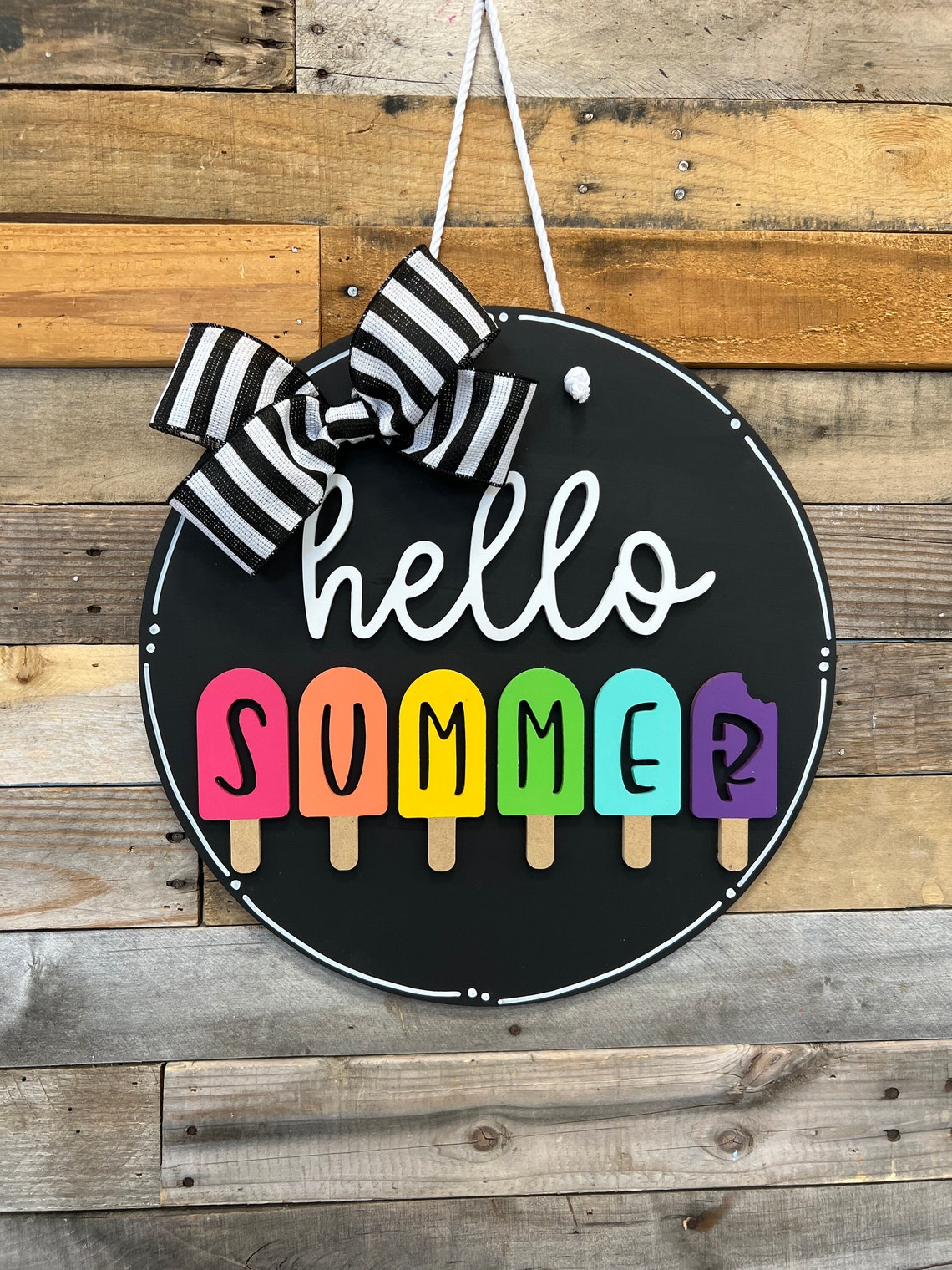 Summer Door Hanger Hello Summer Door Hanger Popsicle Decor - Etsy